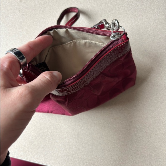 Coach | Bags | Coach Red Clutch Wristlet With Signature Monogram | Poshmark